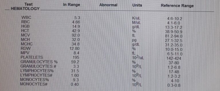 CBC Blood Test Result Pictures – Phlebotomist Report